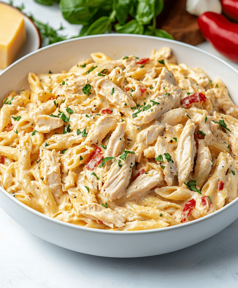 Cheesy Chicken Pasta Recipe - sandrarecipes.com