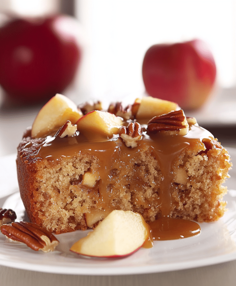 Apple Pecan Cake With Caramel Glaze Recipe - sandrarecipes.com