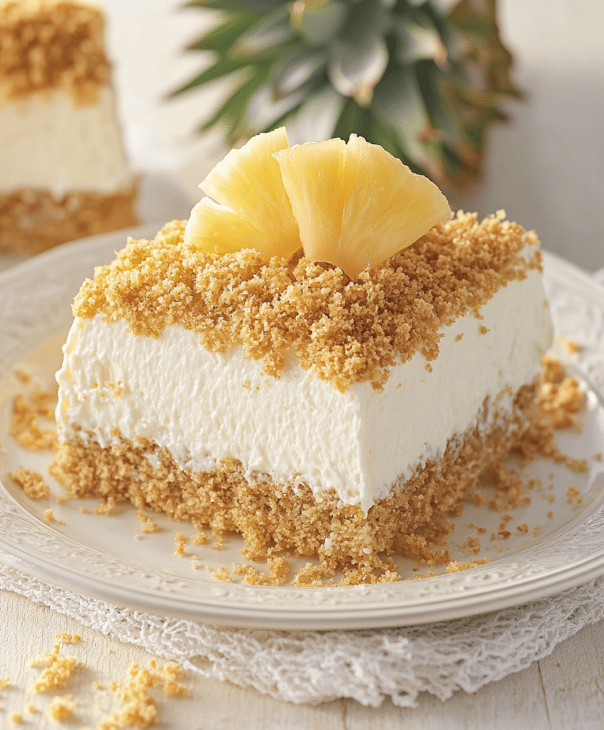 No-bake Pineapple Cream Dessert Recipe - sandrarecipes.com