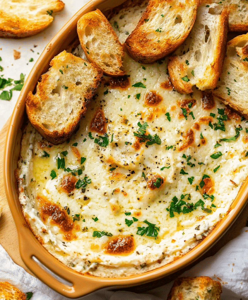 Baked Garlic Bread Dip Recipe - sandrarecipes.com